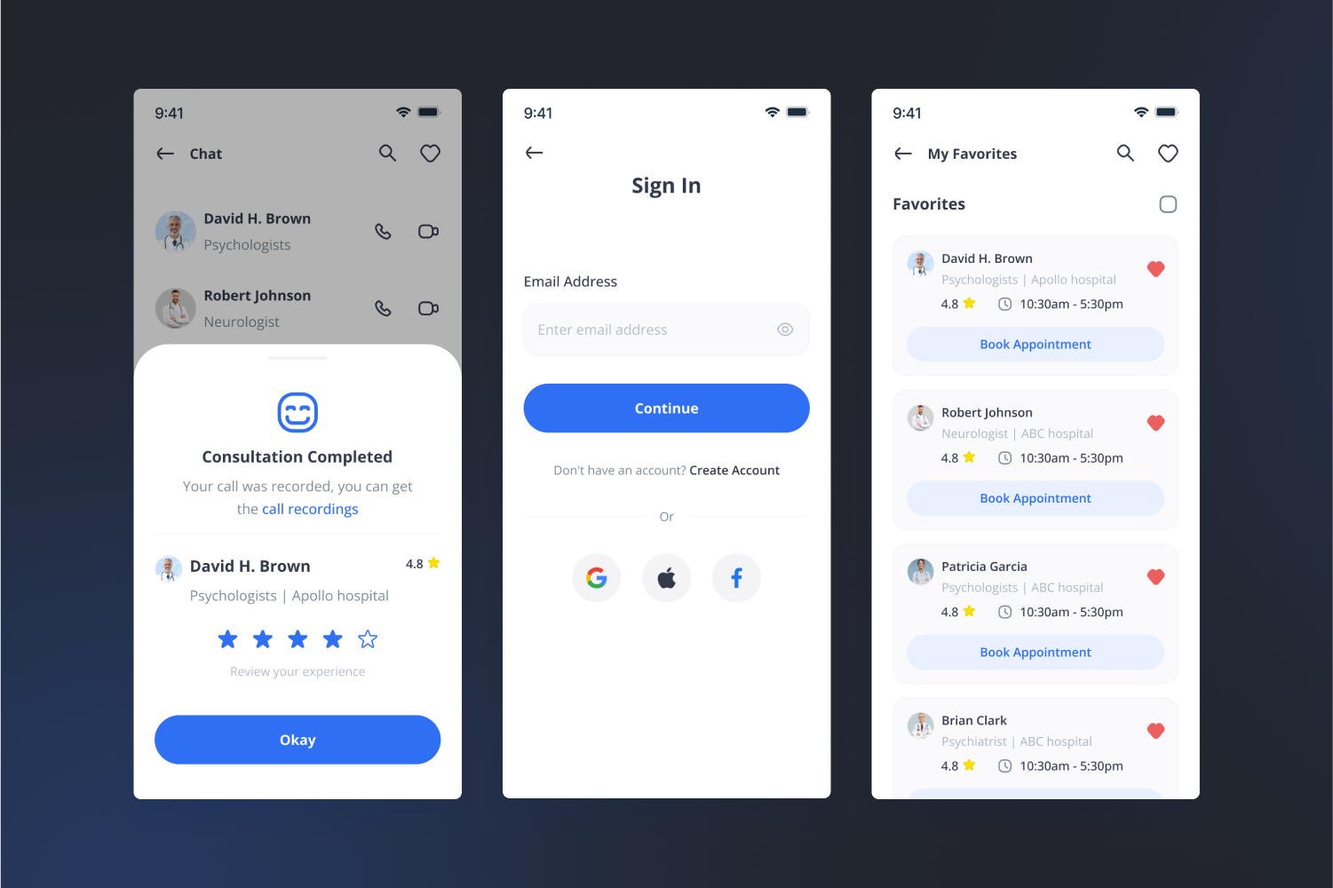 Medico - Consultation & Doctor Appointment App UI Kit