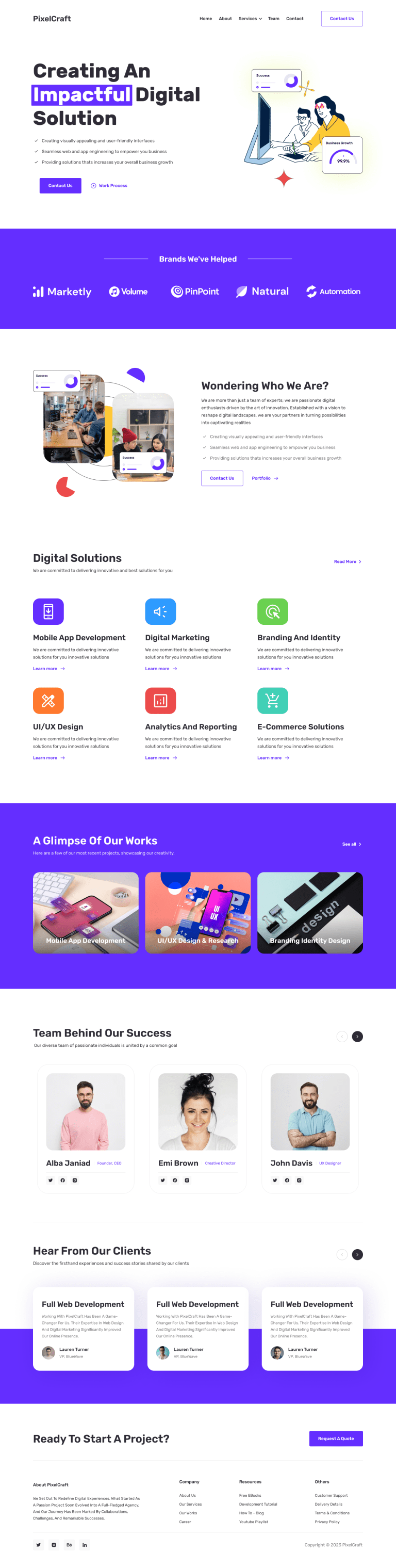 Free Figma Landing Page for Creative Agency