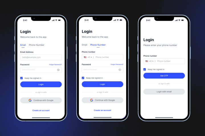 Login Register Free UI Kits