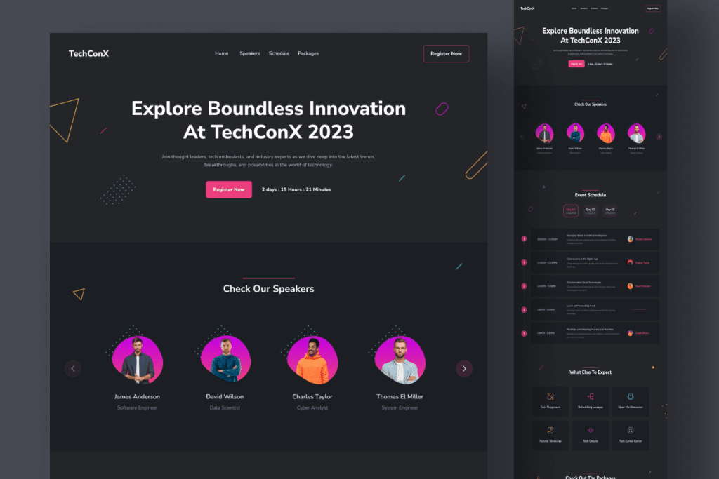 Bold Event Website Design Template