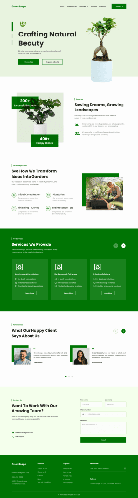 Free Gardening Website Template Design