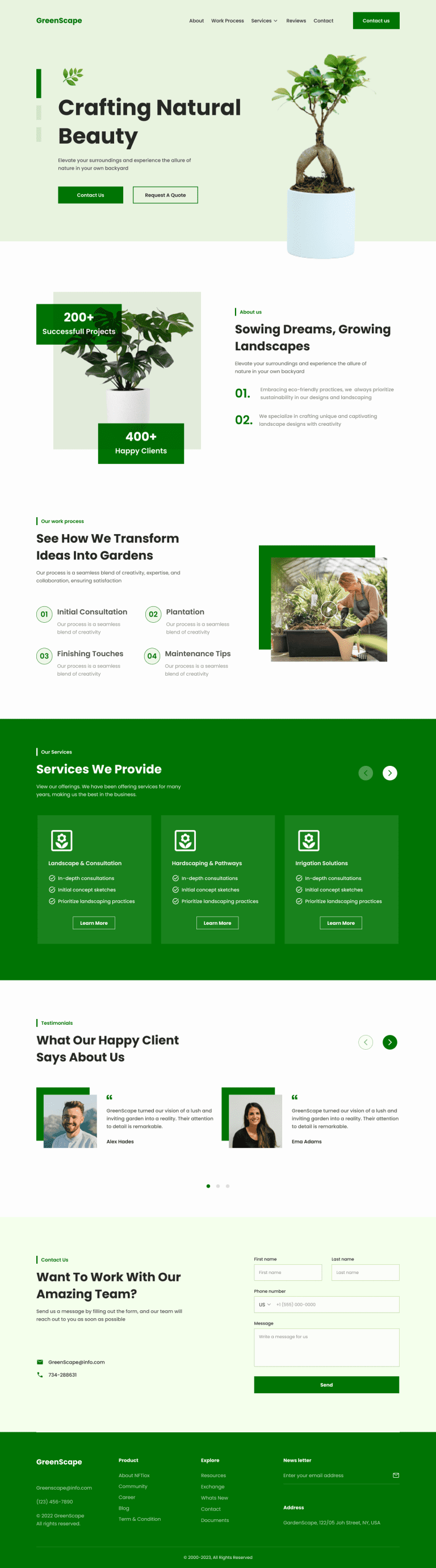 Free Gardening Website Template Design