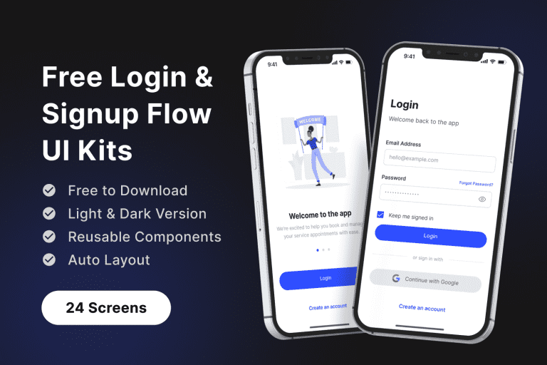 Login Register Free UI Kits